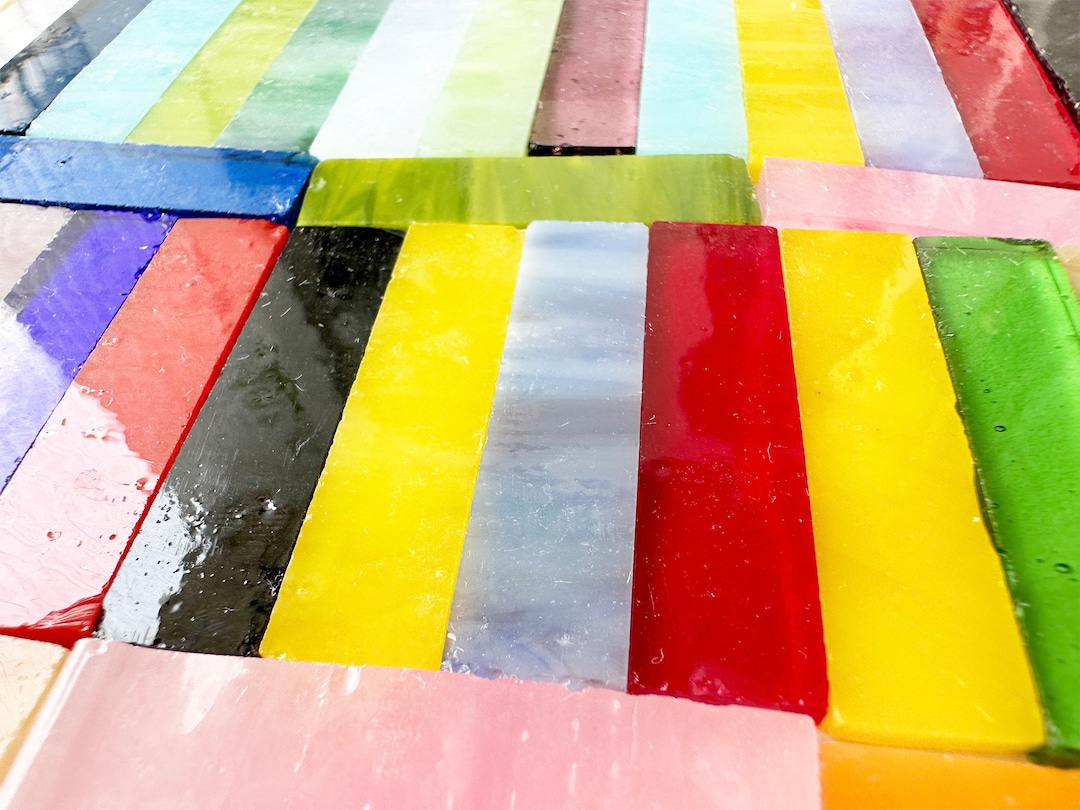 35 Pcs Rectangular Glass Tiles, 36 Color for Choose.colorful Mosaic ...