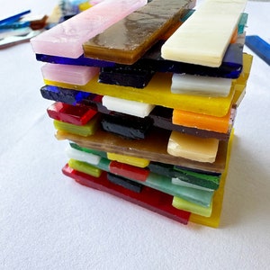 35 Pcs Rectangular Glass Tiles, 36 Color for Choose.colorful Mosaic ...