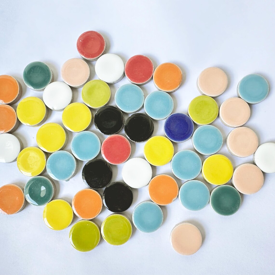 45 Round Ceramic Mosaic, 11 Color for Choose.mini Flat Marbles, Ceramic ...