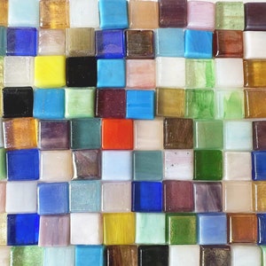 130 Pcs Crystal Square Mosaic Tiles. 1cm. 40 Color for Choose.mosaic ...