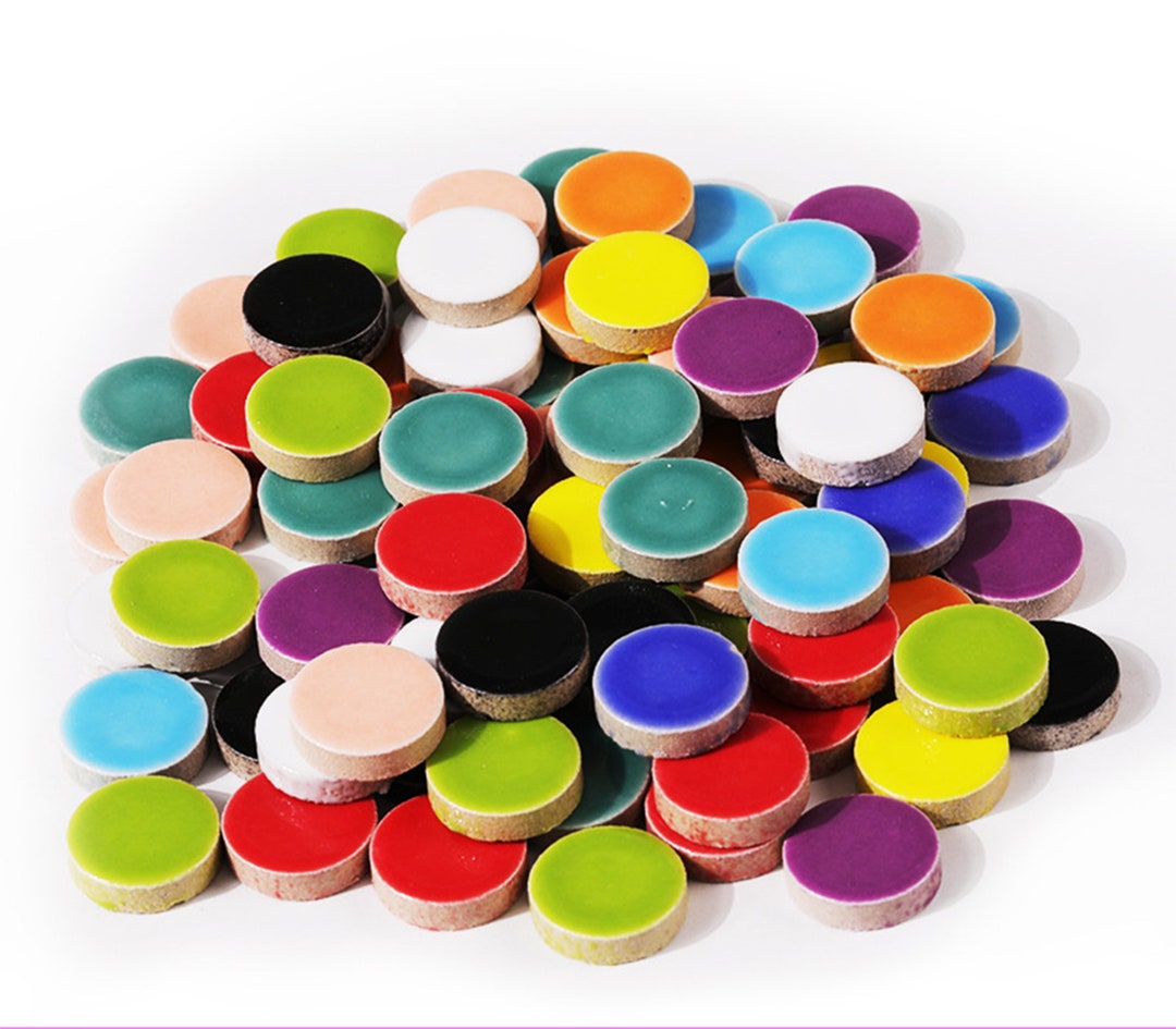 45 Round Ceramic Mosaic, 11 Color for Choose.mini Flat Marbles, Ceramic ...