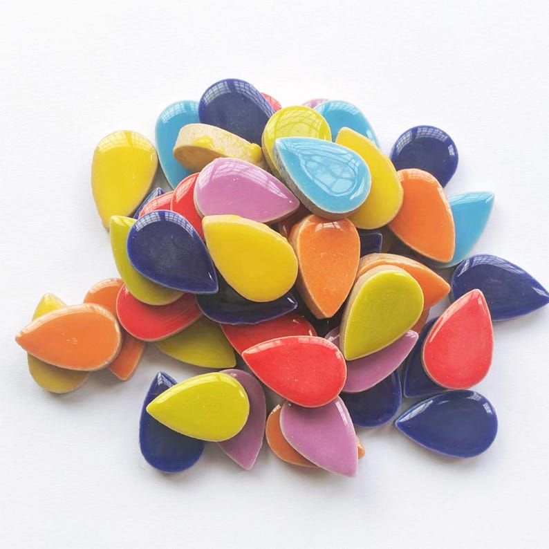 50 Pcs Ceramic Teardrop Mosaic Tiles.9 Color for Choose.mosaic Supply ...