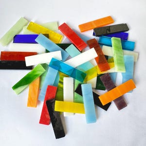 35 Pcs Rectangular Glass Tiles, 36 Color for Choose.colorful Mosaic ...