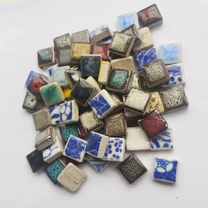 200g Square Ceramic Mosaic Tiles. Mix All Color. Glazed Ceramic Square ...