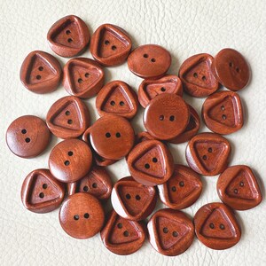 50-100 Pcs Whole Sale Carved Triangular Pattern Wooden Buttons. Bulk ...