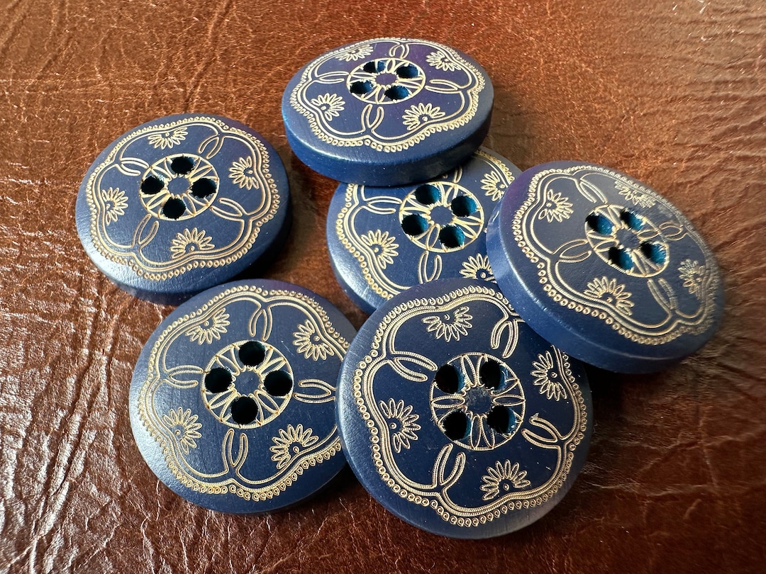 6-48 Pcs Whole Sale Carved Floral Wood Buttons, Bulk Wooden Buttons ...