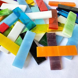 35 Pcs Rectangular Glass Tiles, 36 Color for Choose.colorful Mosaic ...