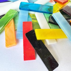 35 Pcs Rectangular Glass Tiles, 36 Color for Choose.colorful Mosaic ...