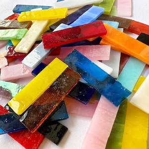 35 Pcs Rectangular Glass Tiles, 36 Color for Choose.colorful Mosaic ...