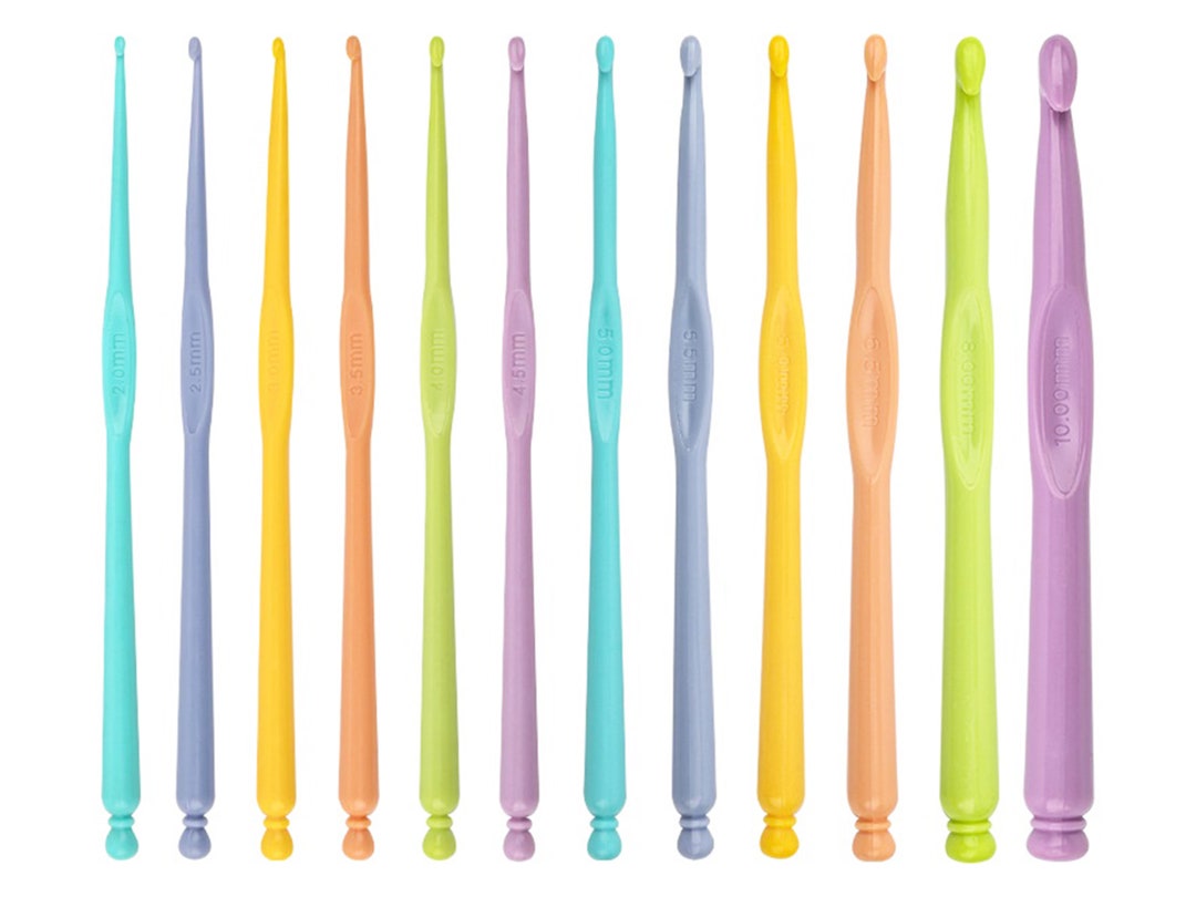 Ergonomic Crochet Hook.2-10mm.12 Sizes for Pick. Colored Organic ...