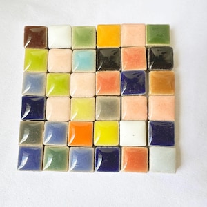 200pcs Square Ceramic Mosaic Tiles. 32 Color for Choose.colorful ...