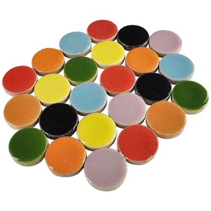 45 Round Ceramic Mosaic, 11 Color for Choose.mini Flat Marbles, Ceramic ...