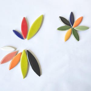 Leaf Ceramic Mosaic Tiles.30-40 Pcs.11 Color for Choose.colorful ...