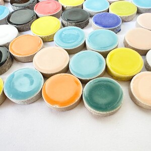 45 Round Ceramic Mosaic, 11 Color for Choose.mini Flat Marbles, Ceramic ...
