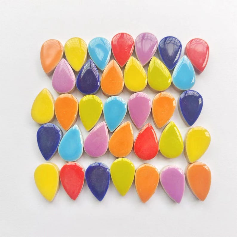 50 Pcs Ceramic Teardrop Mosaic Tiles.9 Color for Choose.mosaic Supply ...