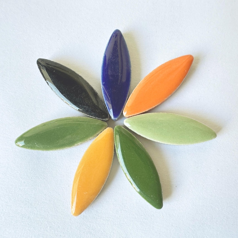 Leaf Ceramic Mosaic Tiles.30-40 Pcs.11 Color for Choose.colorful ...