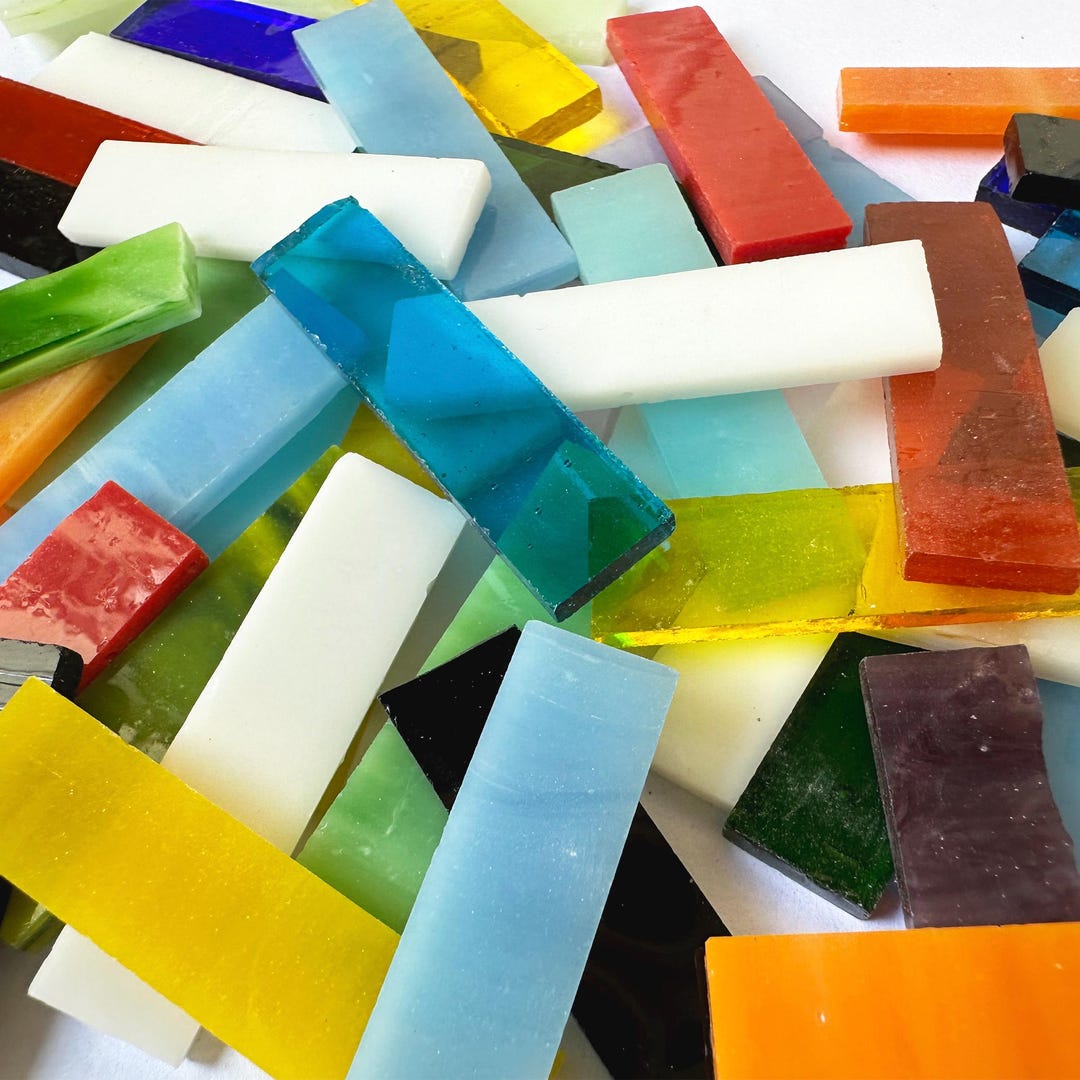 35 Pcs Rectangular Glass Tiles, 36 Color for Choose.colorful Mosaic ...