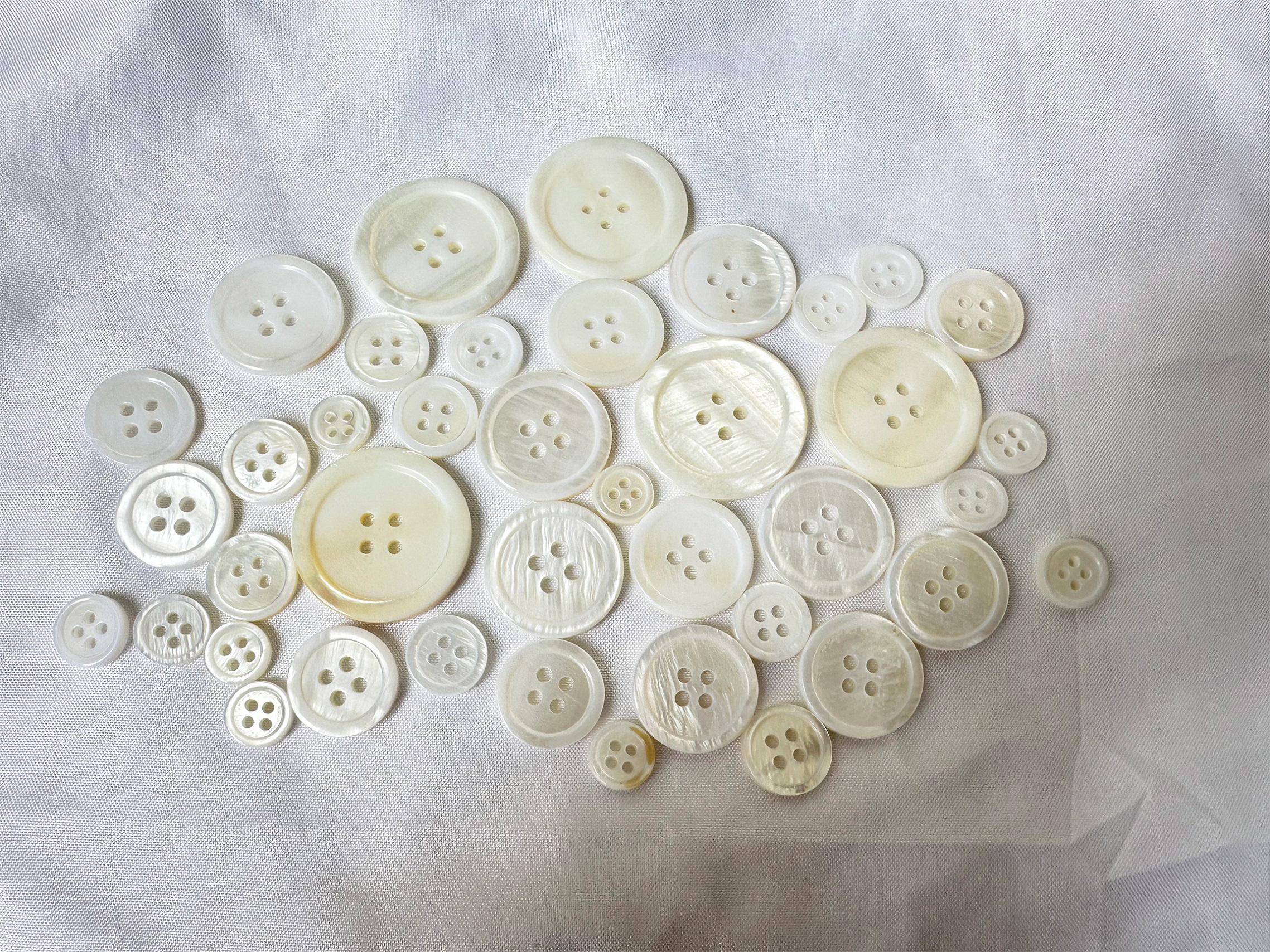Wholesale Sale Real Mother of Pearl Natural Shell Buttons. 4 Hole. Bulk ...