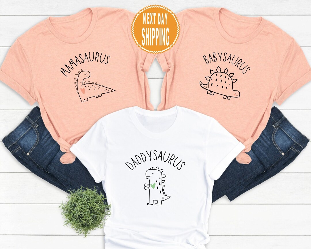 Mamasaurus Dadasaurus Babysaurus Shirt, Matching Family Outfit Tees ...