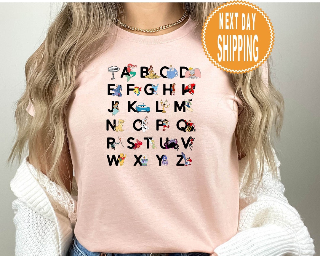 Disney Alphabet Characters From A To Z Shirt Disney Teacher T shirt Disney Alphabet Characters From A To Z Shirt Disney Teacher T shirt