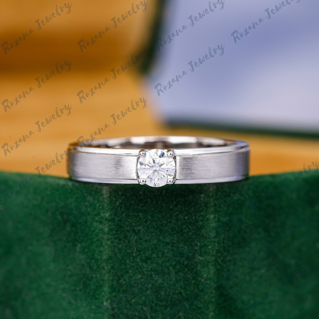 Men's Statement Ring, 0.30CT Round Cut Lab Grown Diamond Ring for Men ...