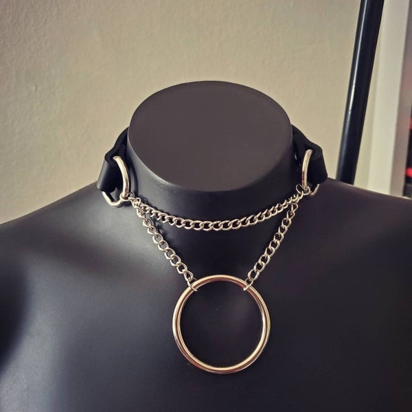 Leather Heart Choker - Etsy
