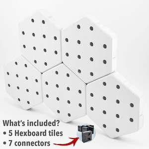 Hexagon Pegboard Tiles 4.5"x4" Each, Pack of 5, Normal-sized Pegboard ...