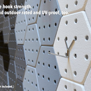 Hexagon Pegboard Tiles 4.5"x4" Each, Pack of 5, Normal-sized Pegboard ...