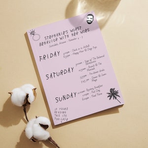 Drake Themed Bachelorette Party Itinerary, Bachelorette Itinerary ...