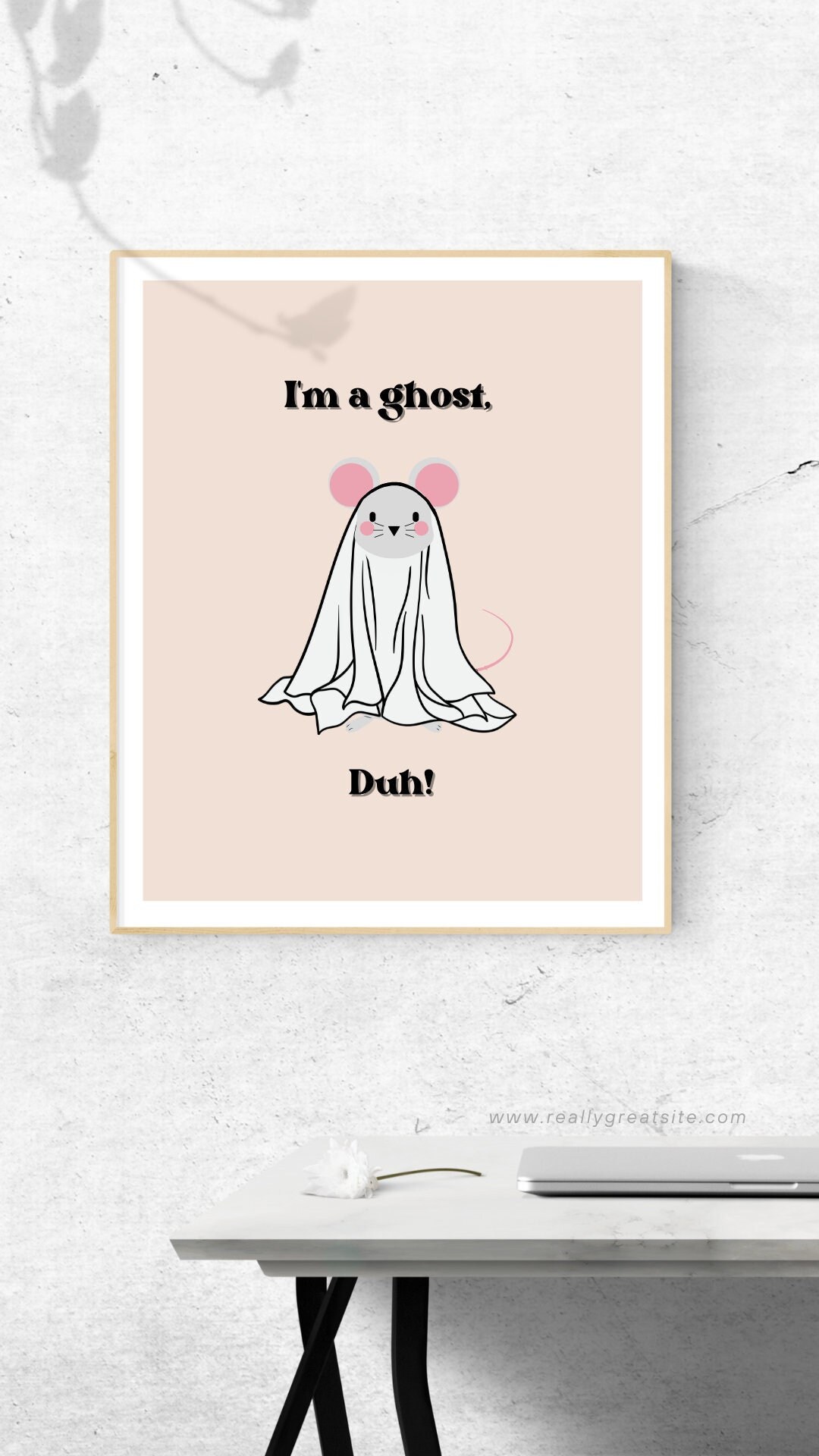 I'm a Ghost, Duh!, Cute Halloween Poster - Etsy
