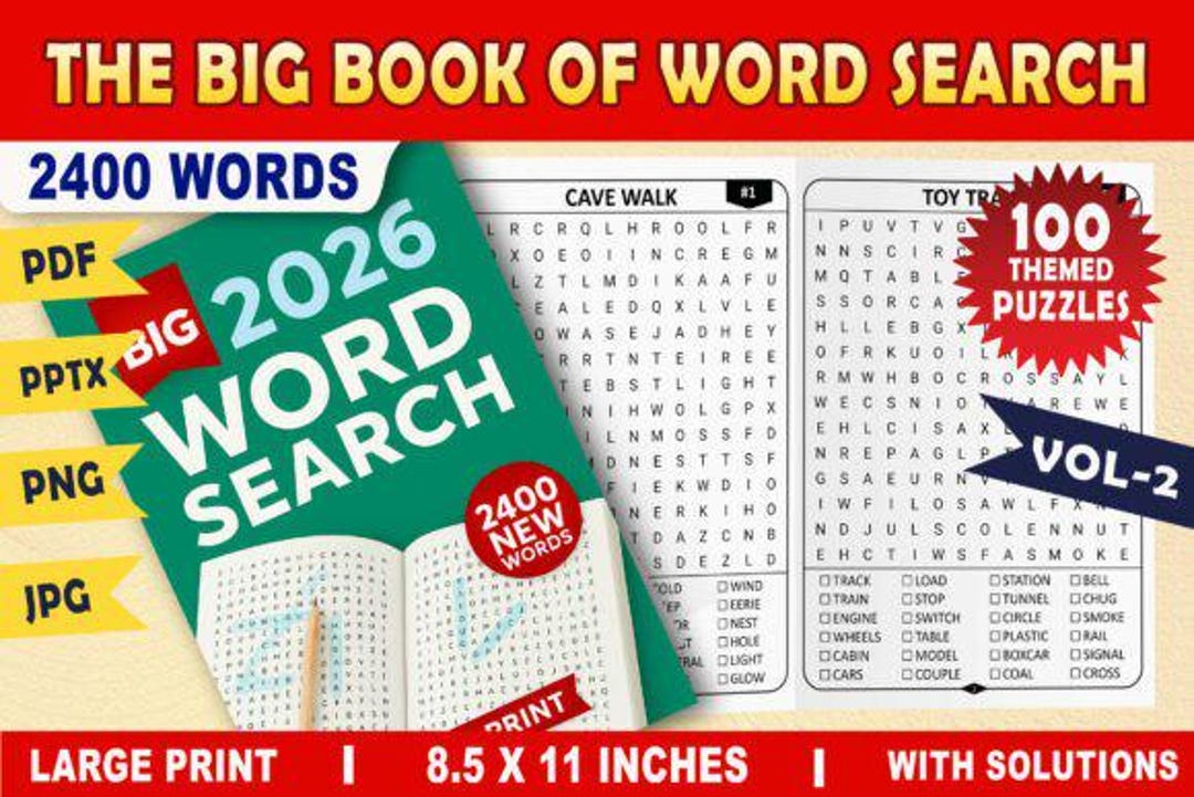 The Big Book of Word Search VOL.2 With 100 Puzzles + Answers Included ...