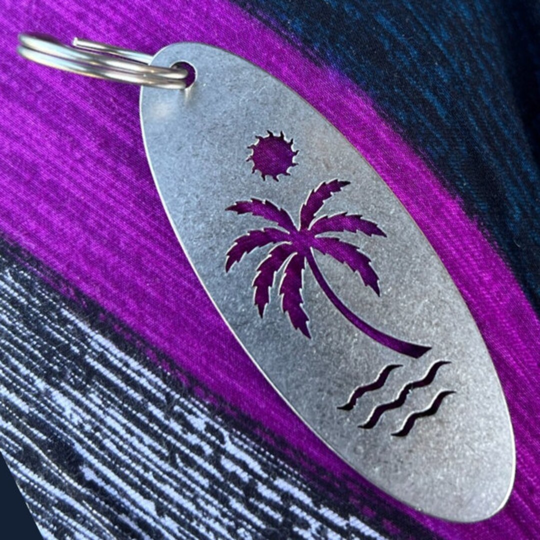 Tropical Paradise Beach Theme Key Ring - Quality Stainless Steel Key ...