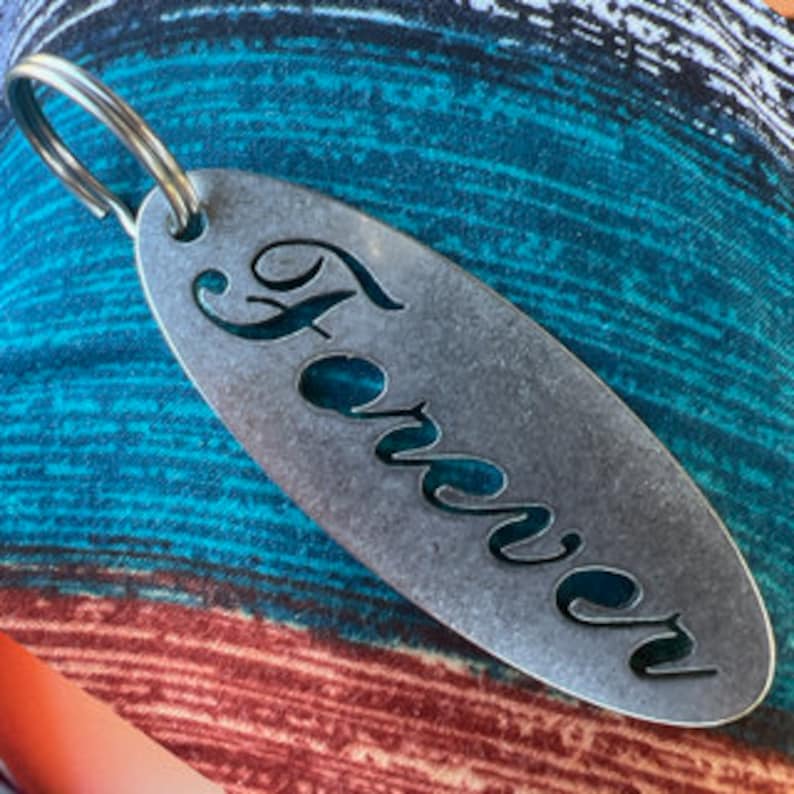 Quality Laser Cut Stainless Steel Key Ring: Forever Design Gift for Him ...