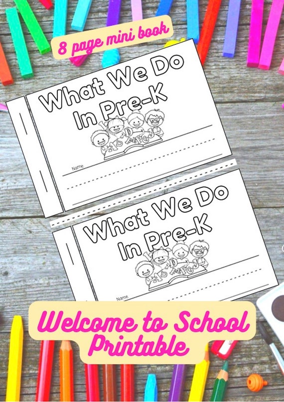 PRINTABLE What We Do in Pre-k MINI BOOK: Mini Coloring Book - Etsy
