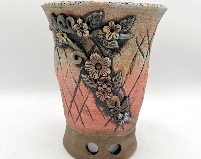 Handmade Tall Round Pot, Multi Color Ceramic Pot, Great for Succulent ...