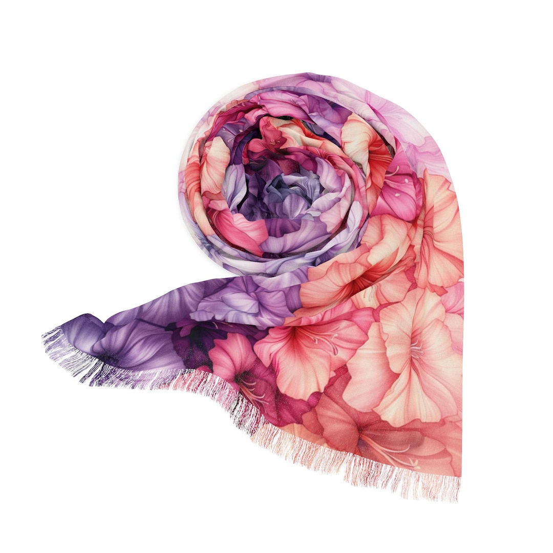 Gladiolus Scarf * August Birth Flower Gift * Light Scarf * Gift for ...