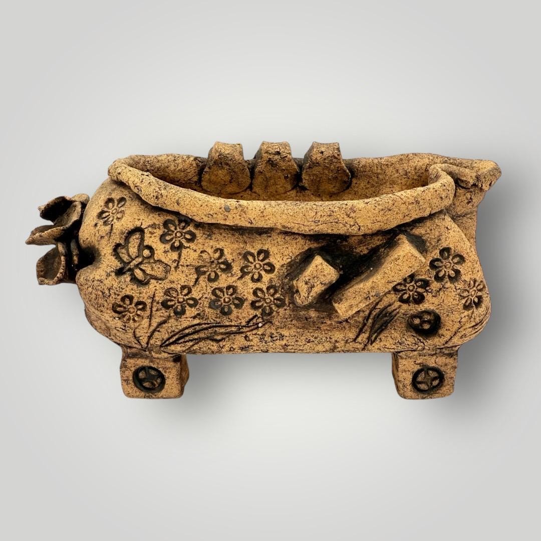 ZTB87 Handmade Ceramic Irregular Shape Planter, Indoor and Outdoor Pot ...