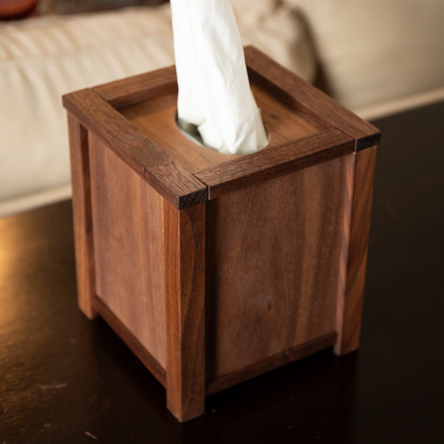 Walnut Wooden Tissue Box. Tissue Box or Wooden Planter for 4 Inch Pots ...