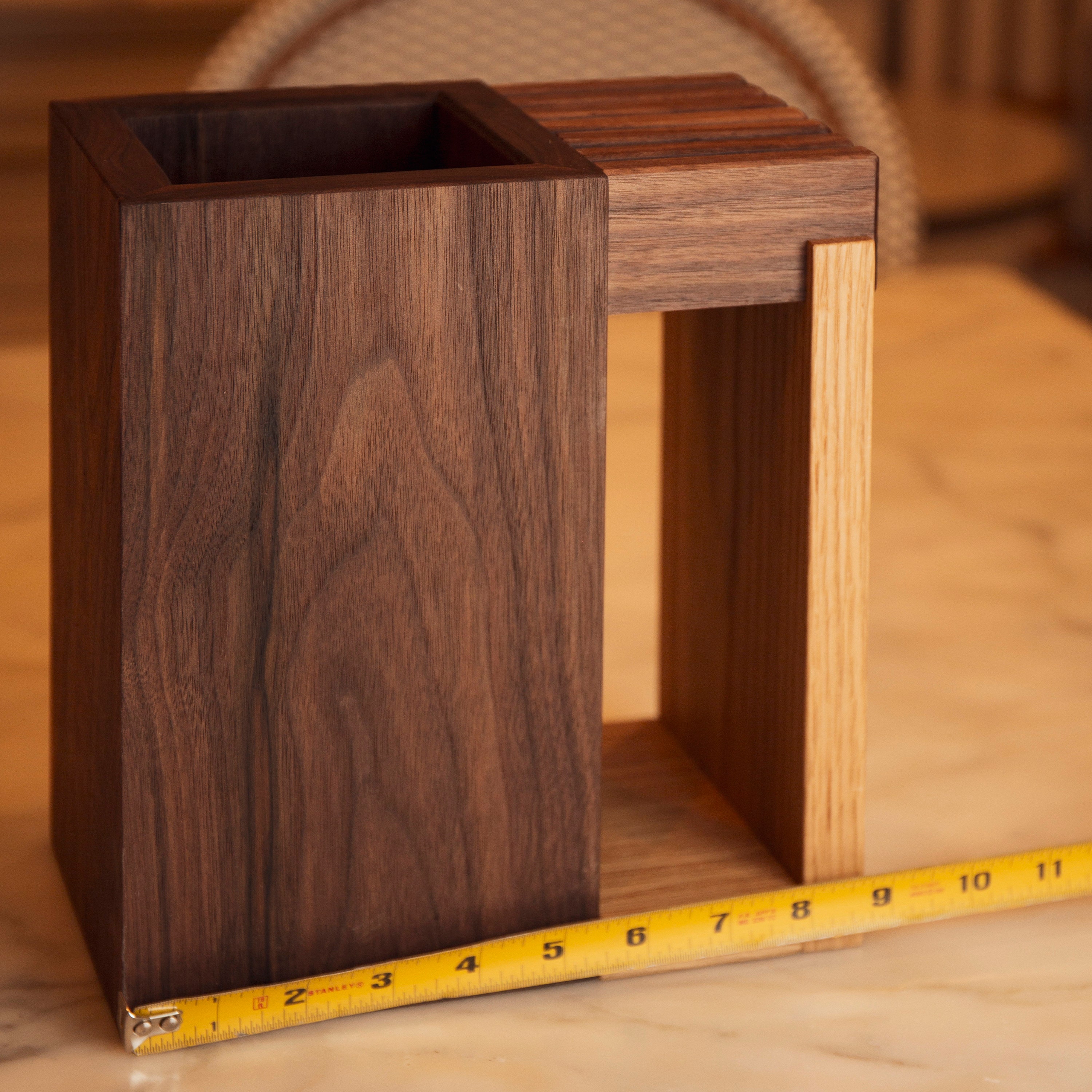 Wooden Walnut and Oak Knife Block and Kitchen Utensil Holder - Etsy