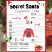 Secret Santa Questionnaire Printable Co Workers, Editable Secret Santa ...