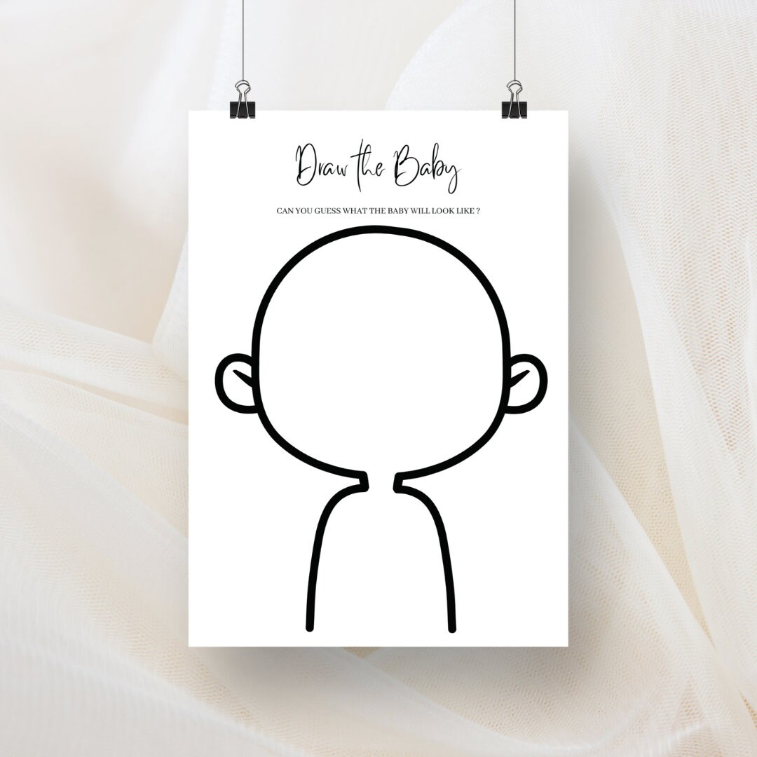 Draw the Baby, Modern Baby Shower Games, Baby Trivia, Baby Shower Game ...