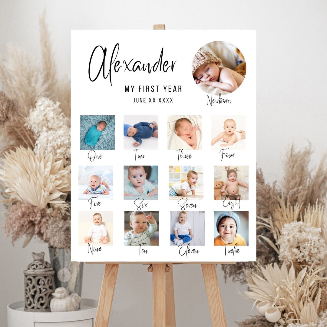My First Year Sign, My First Year Photo, My First Birthday Boy, My ...