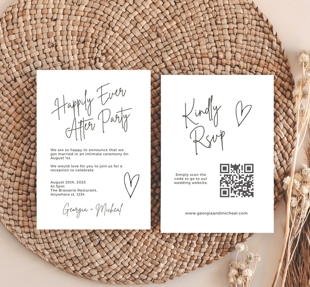 Wedding Invitations for Reception Only, Courthouse Wedding, Micro ...