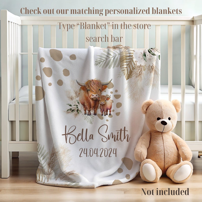 Highlander Cow Baby Shower Bundle, Highland Cow Baby Shower Sign, Boho ...