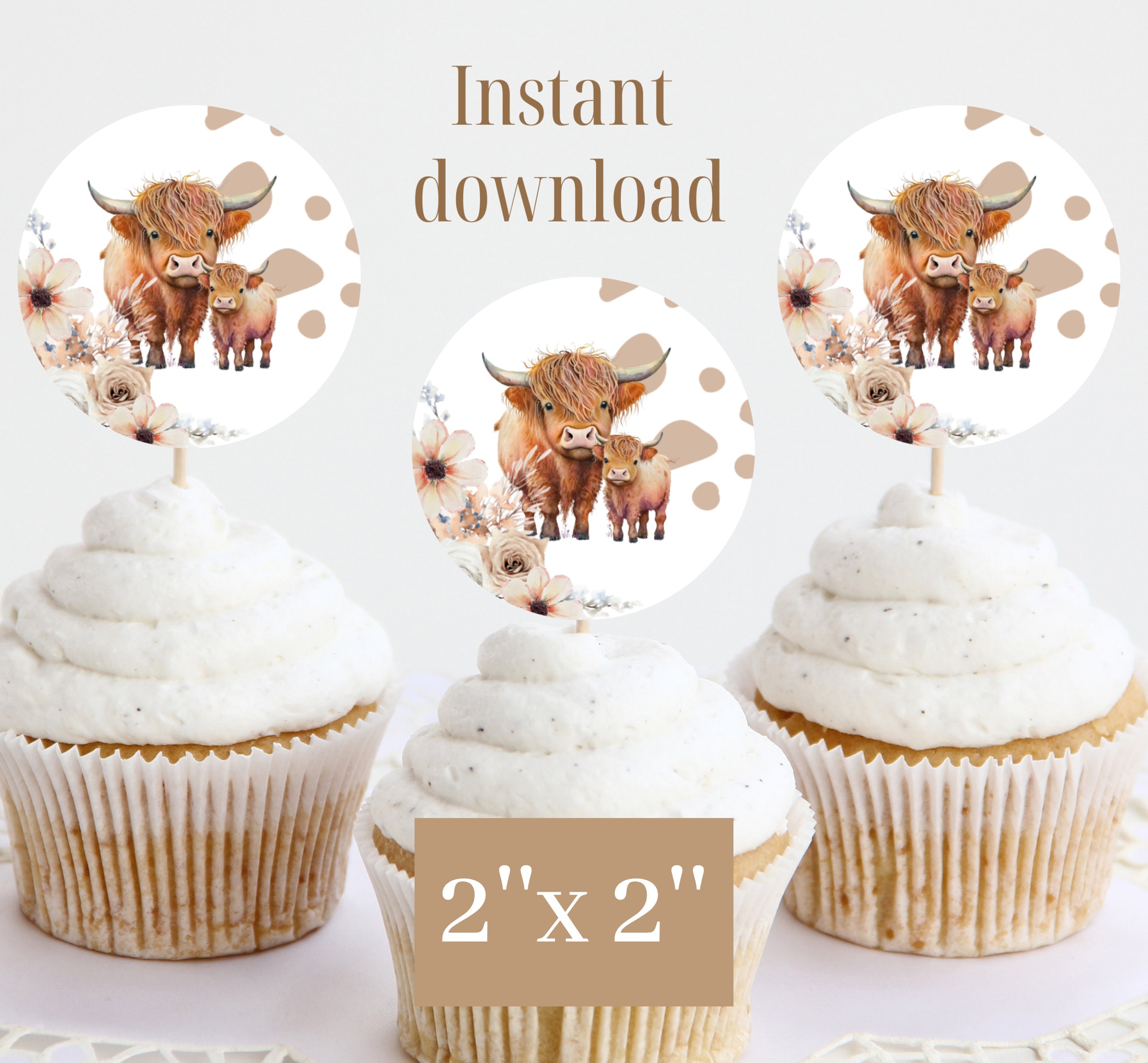 Highlander Cow Baby Shower Bundle, Highland Cow Baby Shower Sign, Boho ...