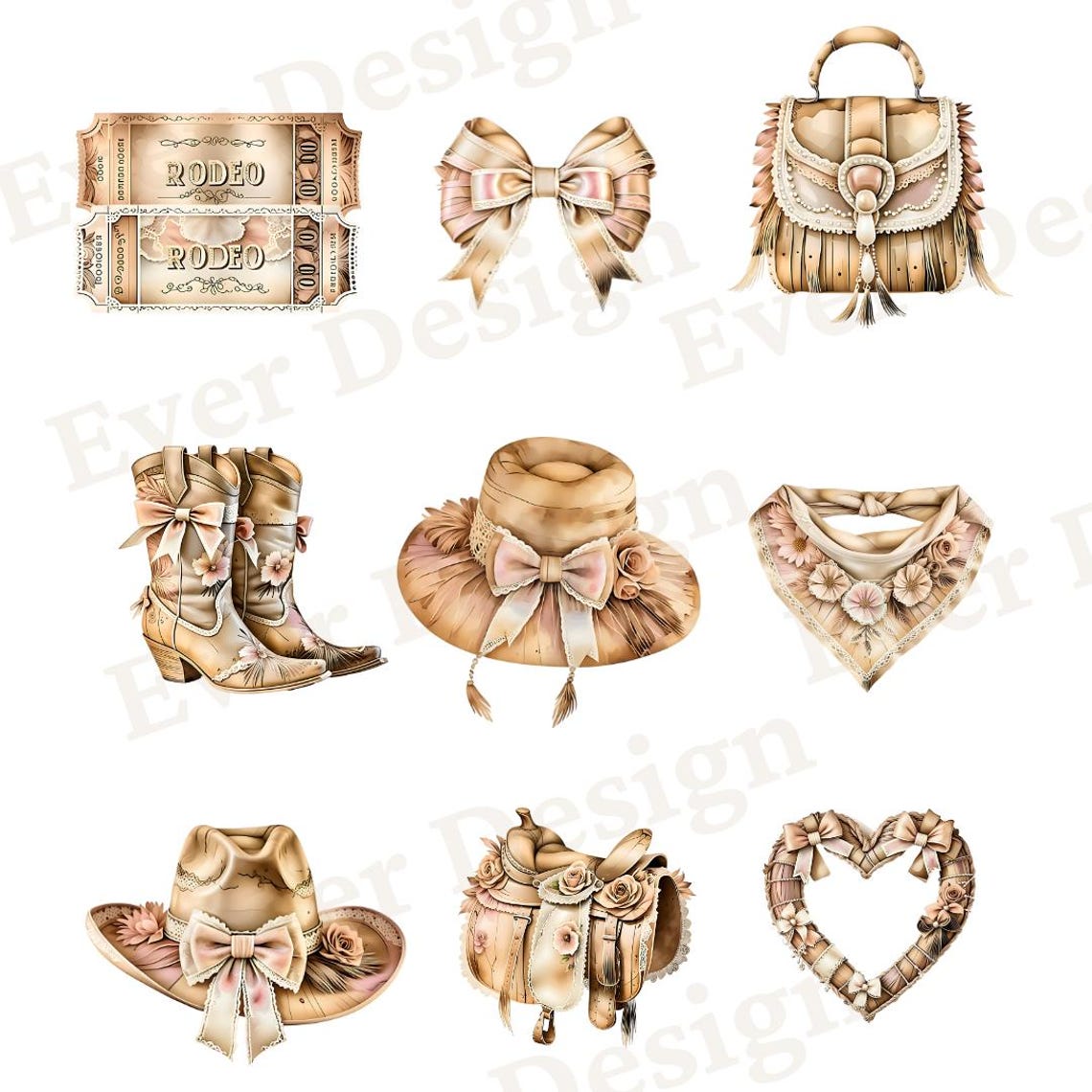 Vintage Cowgirl Clipart, Western Theme Graphics, Retro Cowgirl ...