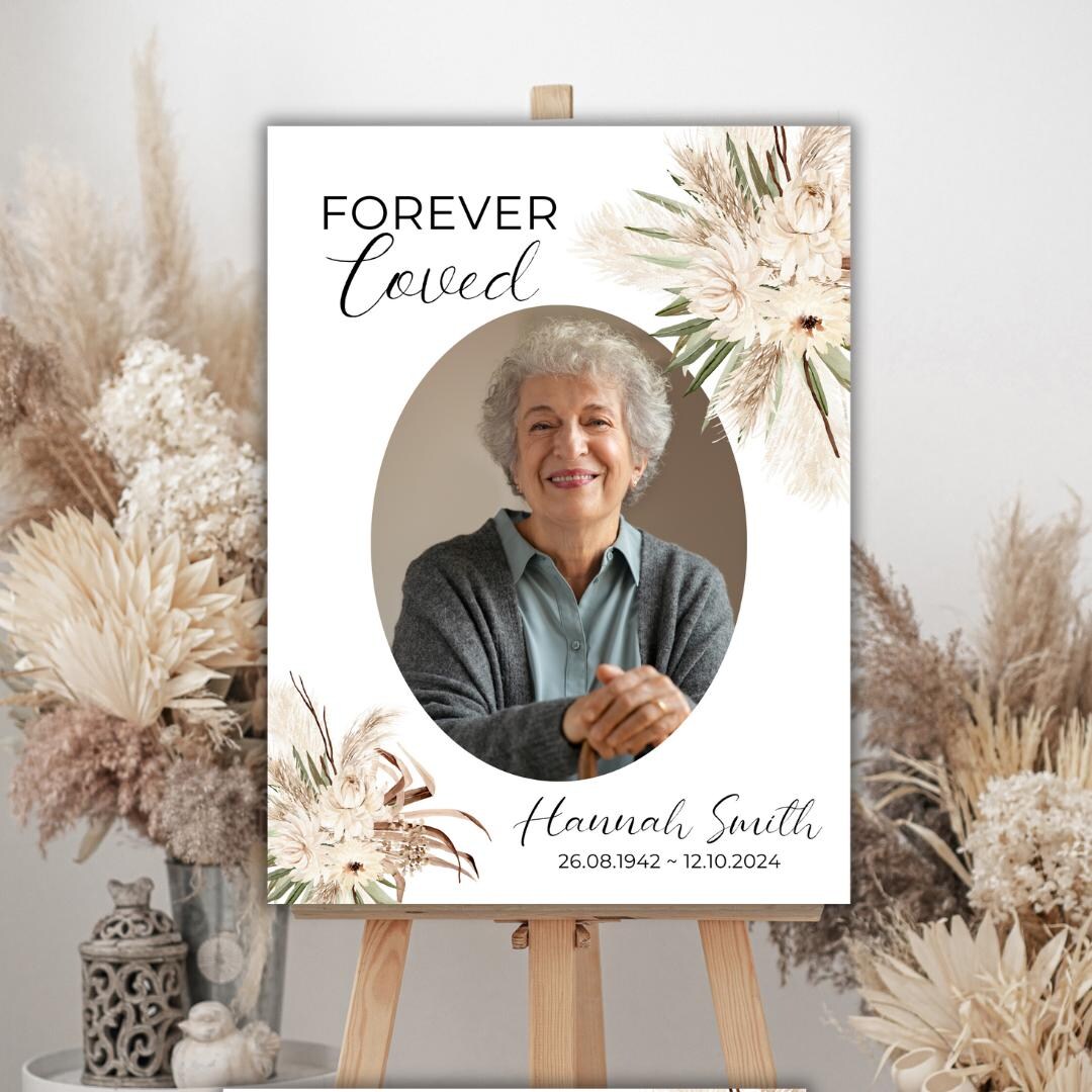 Funeral Memorial Sign, Celebration of Life, in Loving Memory Sign ...