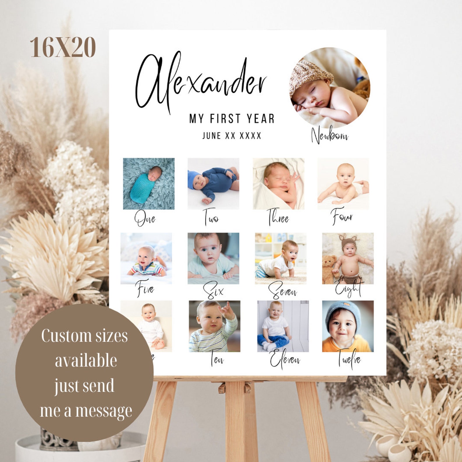 My First Year Sign, My First Year Photo, My First Birthday Boy, My ...