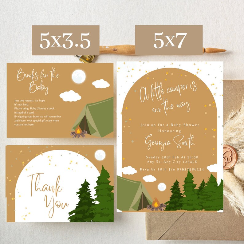 Camping Baby Shower Bundle,camping Theme Baby Shower Invitation ...