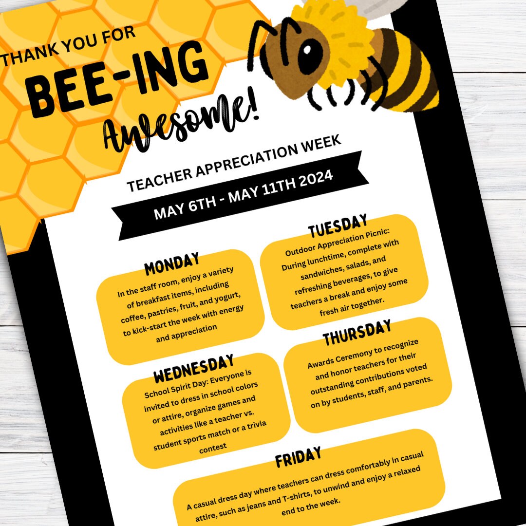 Bee Themed Teacher Appreciation at Hannah Carr blog
